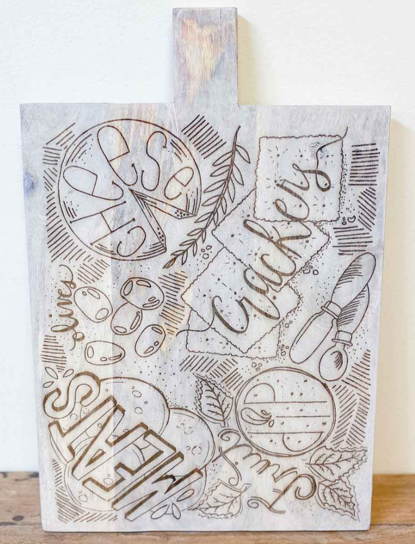Illustrated Charcuterie Serving Board – Corner Gifts & Florist